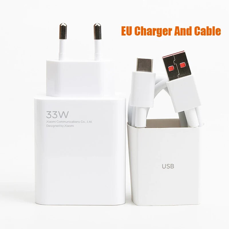 Зарядное устройство Xiaomi 33W EU, кабель USB Type-C 6A