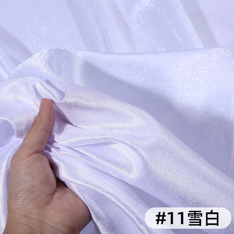 Блестящая ткань из полиэстера 1,5 м Белый, snow white