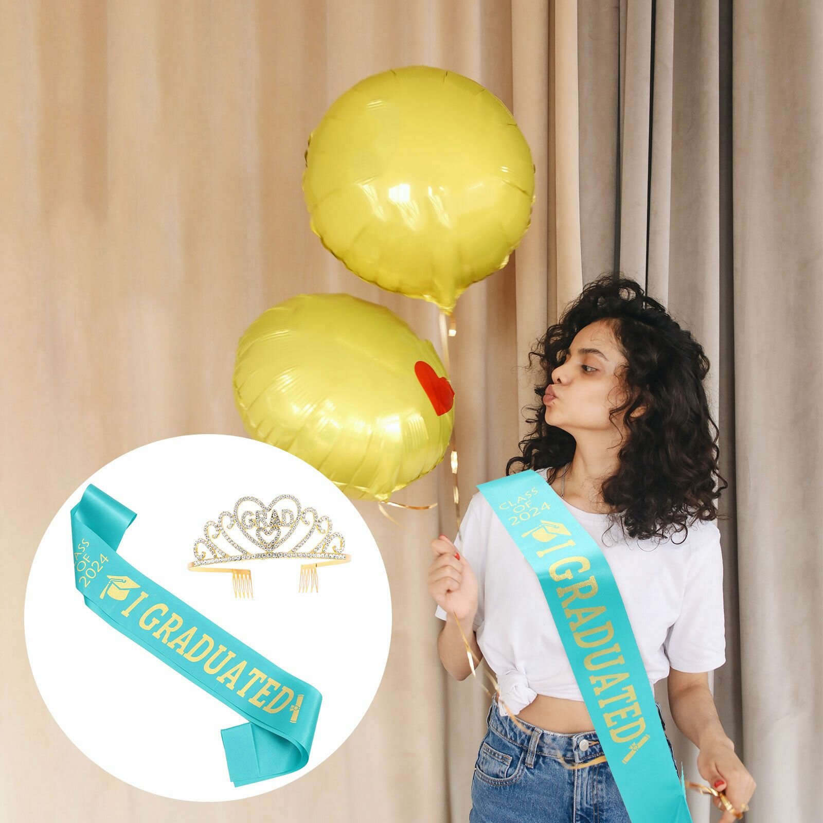 1 Набор Tiara, из сплава и ткани, для выпускного торжества