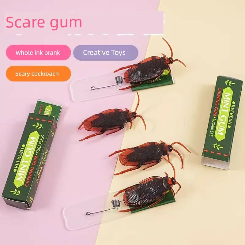Жевательная резинка в виде таракана, игрушка-розыгрыш, реквизит для розыгрышей на День смеха, забавный подарок для