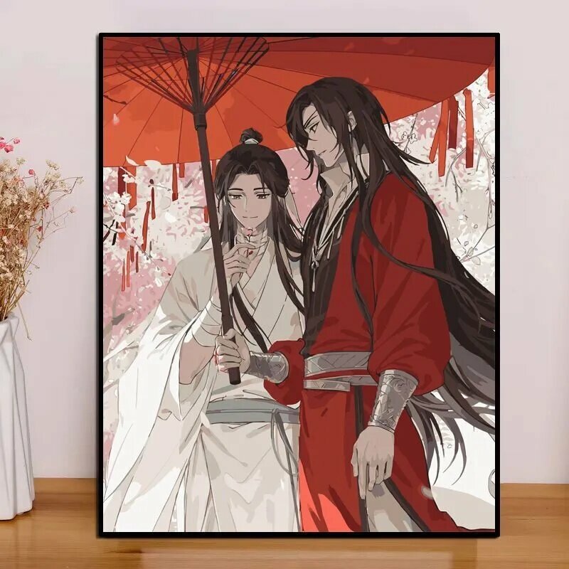 Картина По Номерам, Аниме благословение небожителей/Heaven Official's Blessing, Декоративная роспись 30x40cm