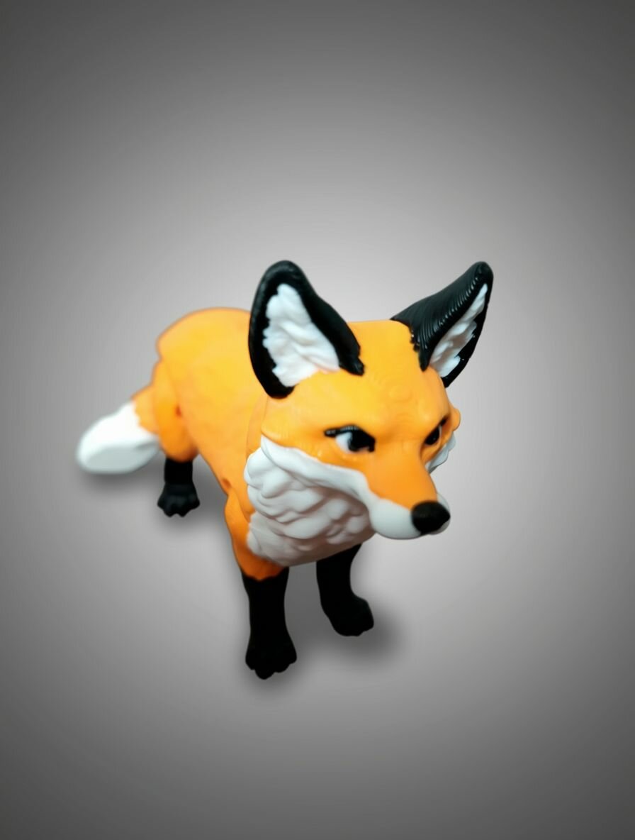 Лиса подвижная, фигурка антистресс, 3 Д печать
