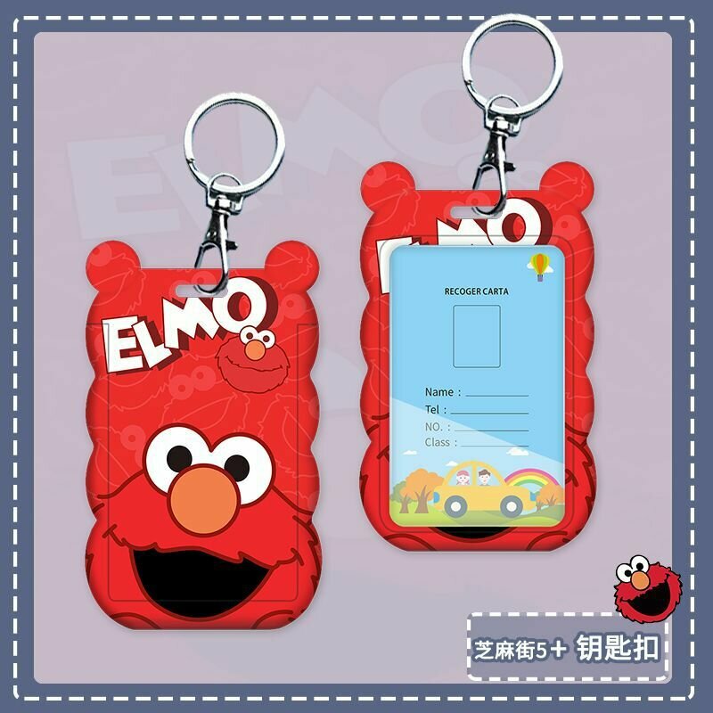 Держатель для карт с мультяшным Улицей Сезам, держатель для студенческого удостоверения, держатель для карт доступа в автобус и метро с шнурком для детского сада