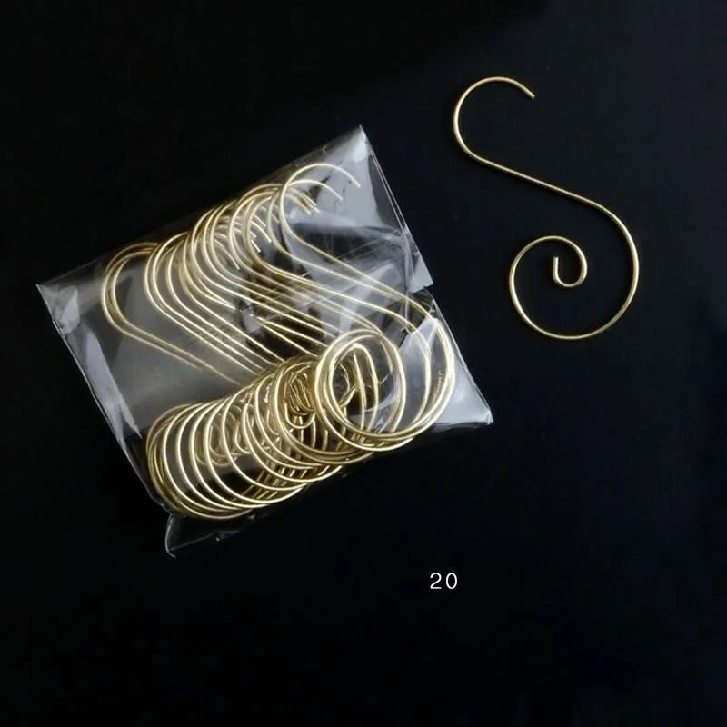 Крючок декоративный для украшений E-20 золотой 20 шт.