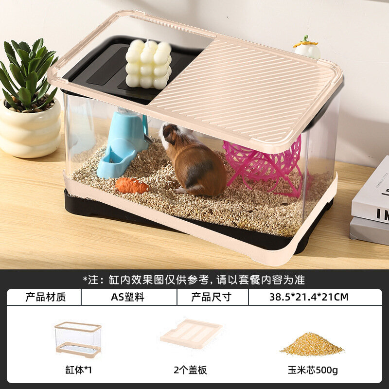 Клетка для золотого хомяка, начальный уровень, домашняя, прозрачная, большая, роскошная, акриловая клетка для офисного стола