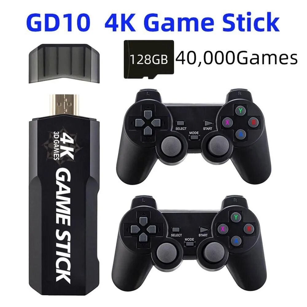 GD10 Game Stick Встроенная 40000 игр 128GB 2.4G Wireless Controller HD Retro Game