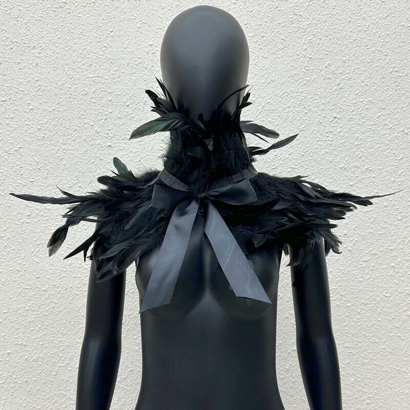 Маскарадная вечеринка на Святой День 20.26million года, перьевая труба, 2-слойный шаль, накидка, жилет, искусственный воротник, многоцветный, опционально, кросс-бордер