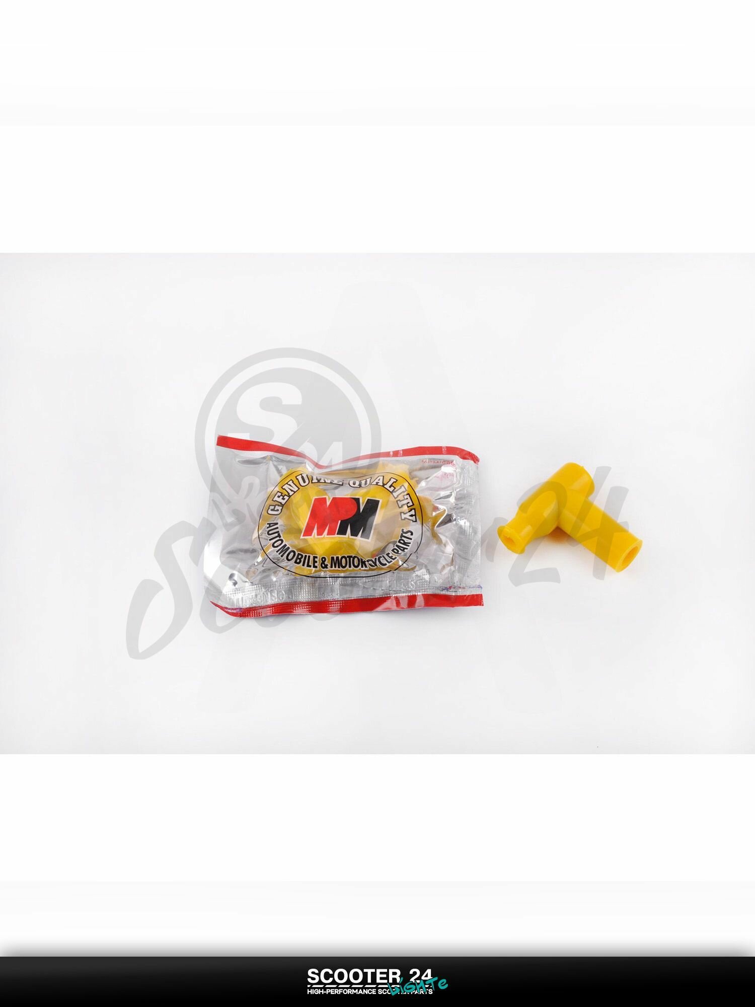 Насвечник мото (тюнинг) 90*, Т- образный (желтый) на мопед питбайк и эндуро / скутер квадроцикл тюнинг надсвечник "МРМ"