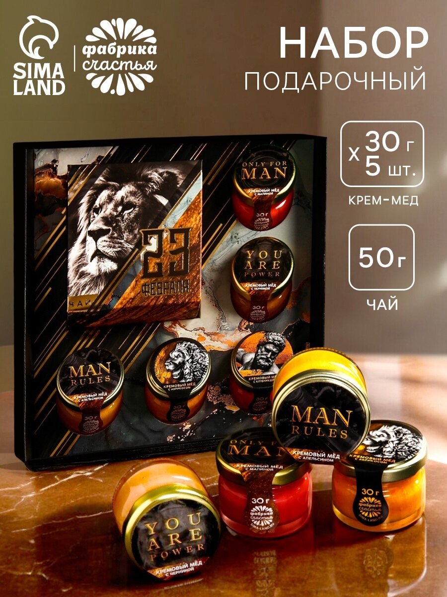 Подарочный набор Фабрика счастья «23 февраля»: крем-мёд, чай