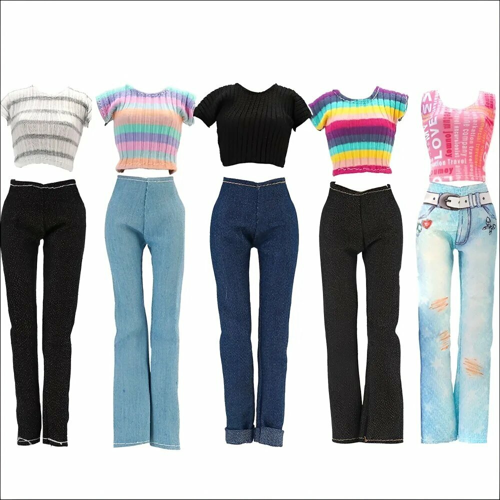 5 Комплектов Модной Кукольной Одежды для куклы Барби