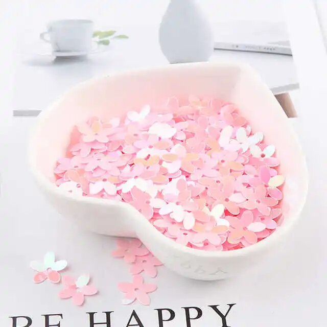 Золотые/матовые цветочные блестки ПВХ Lucky Sewing Розовый, AB Pink