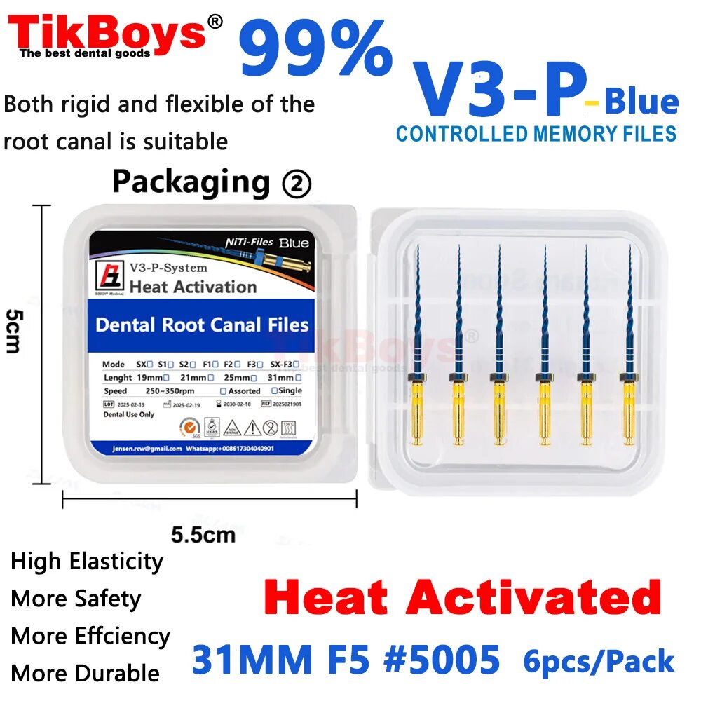 TikBoys V3-P Blue эндофайлы 31MM F5 6шт