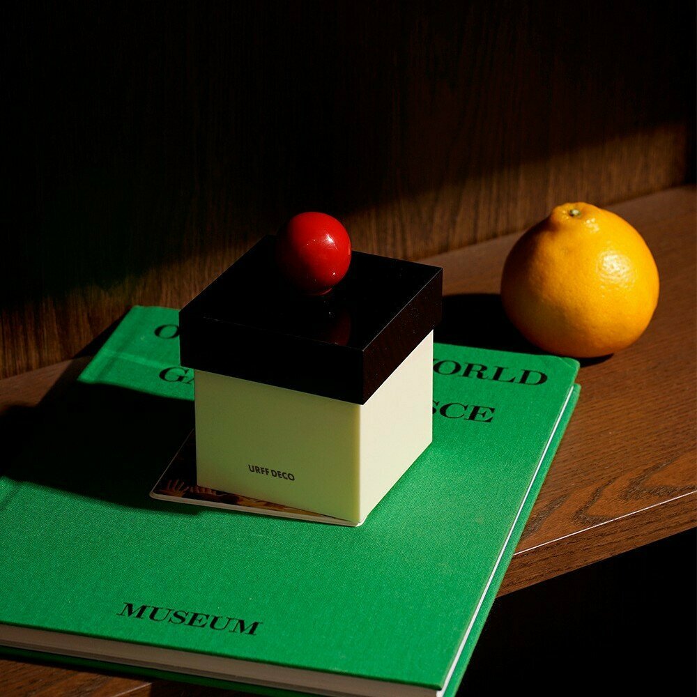 Красная шариковая жемчужная стильная акриловая коробка для ватных палочек, прозрачная настольная коробка для зубной нити, макияжа, ваты, пылезащитная с крышкой для хранения