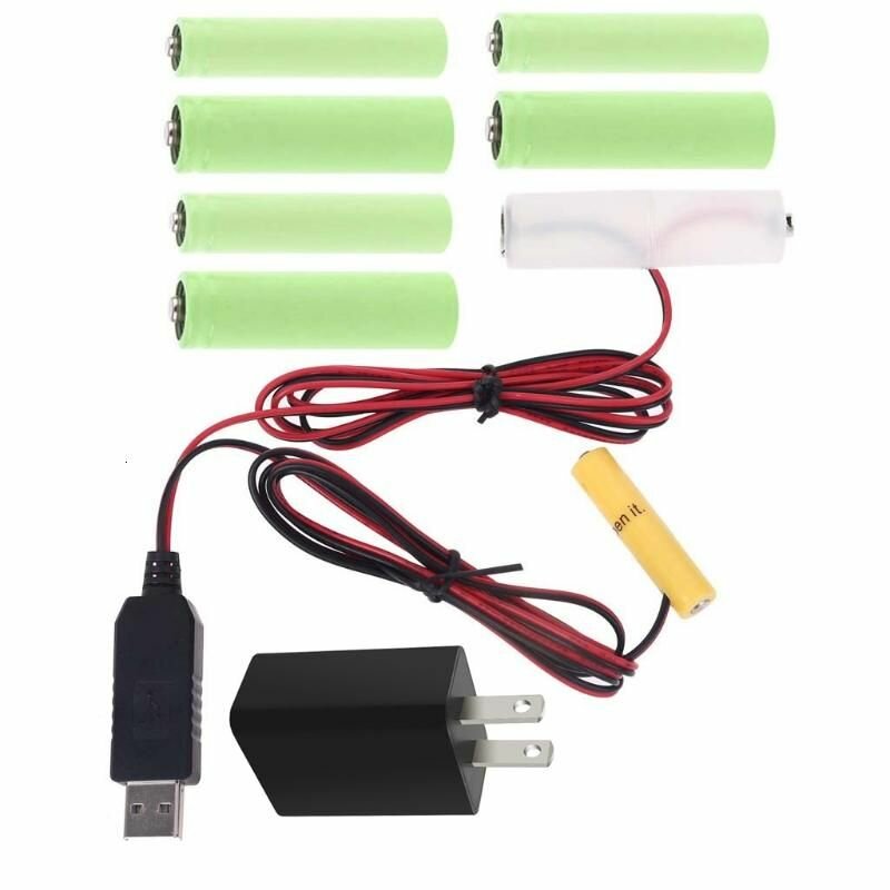 Адаптер питания US Plug 2 в 1 для батареек AA и AAA, Штепсельная Вилка США