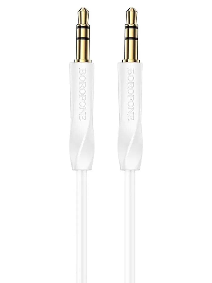 Аудиосоединитель Borofone BL16 AUX 3.5мм-3.5мм Jack, 1 метр, белый / кабель для наушников / провод аукс в машину
