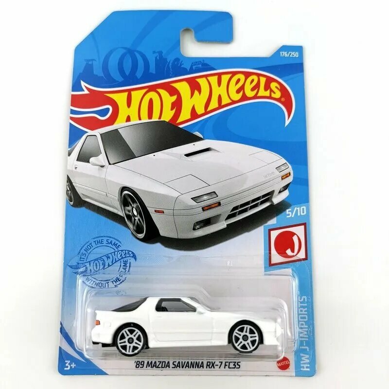 Машинка Mattel Hot Wheels 2021 C4982 89 Mazda Savanna Rx-7 Fc35 White