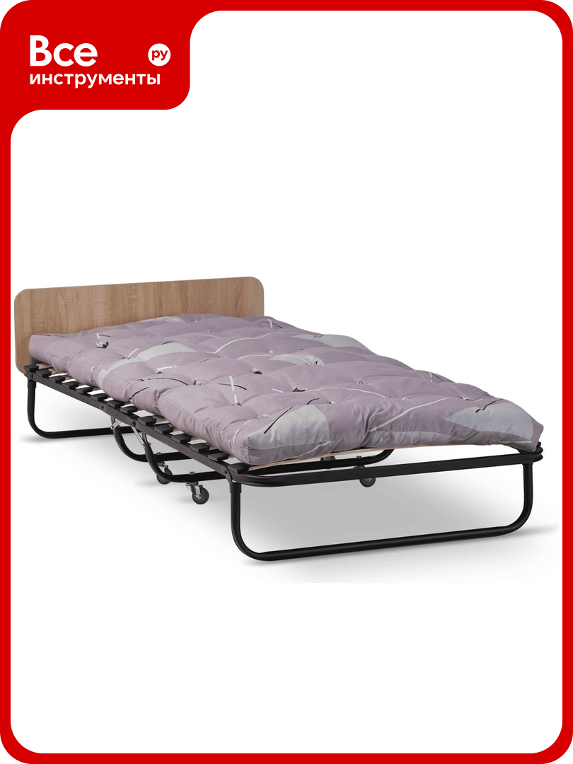Раскладушка взрослая Формула мебели сад для сна, с матрасом, на металлических колёсах КР0043