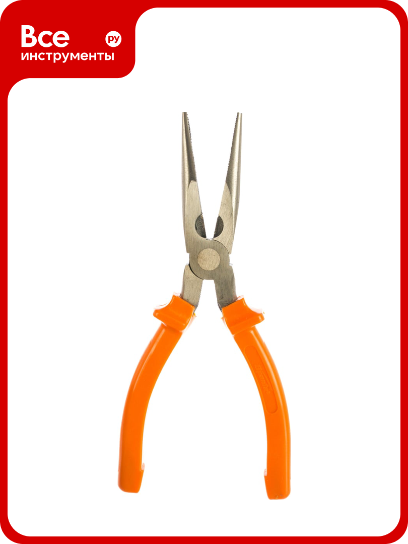 Длинногубцы 200 мм, прямые шлифованные, пластмассовые рукоятки SPARTA Classic 17163