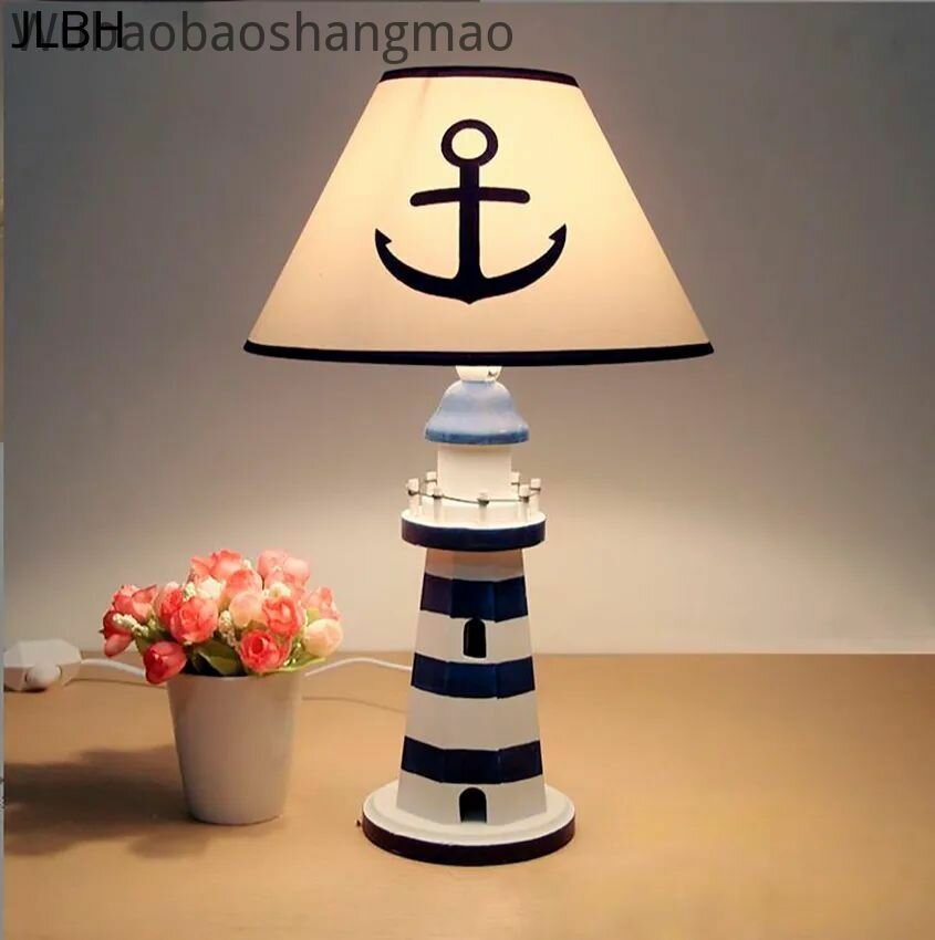 Лампа Маяк в морском стиле 40х25х12 см, дерево