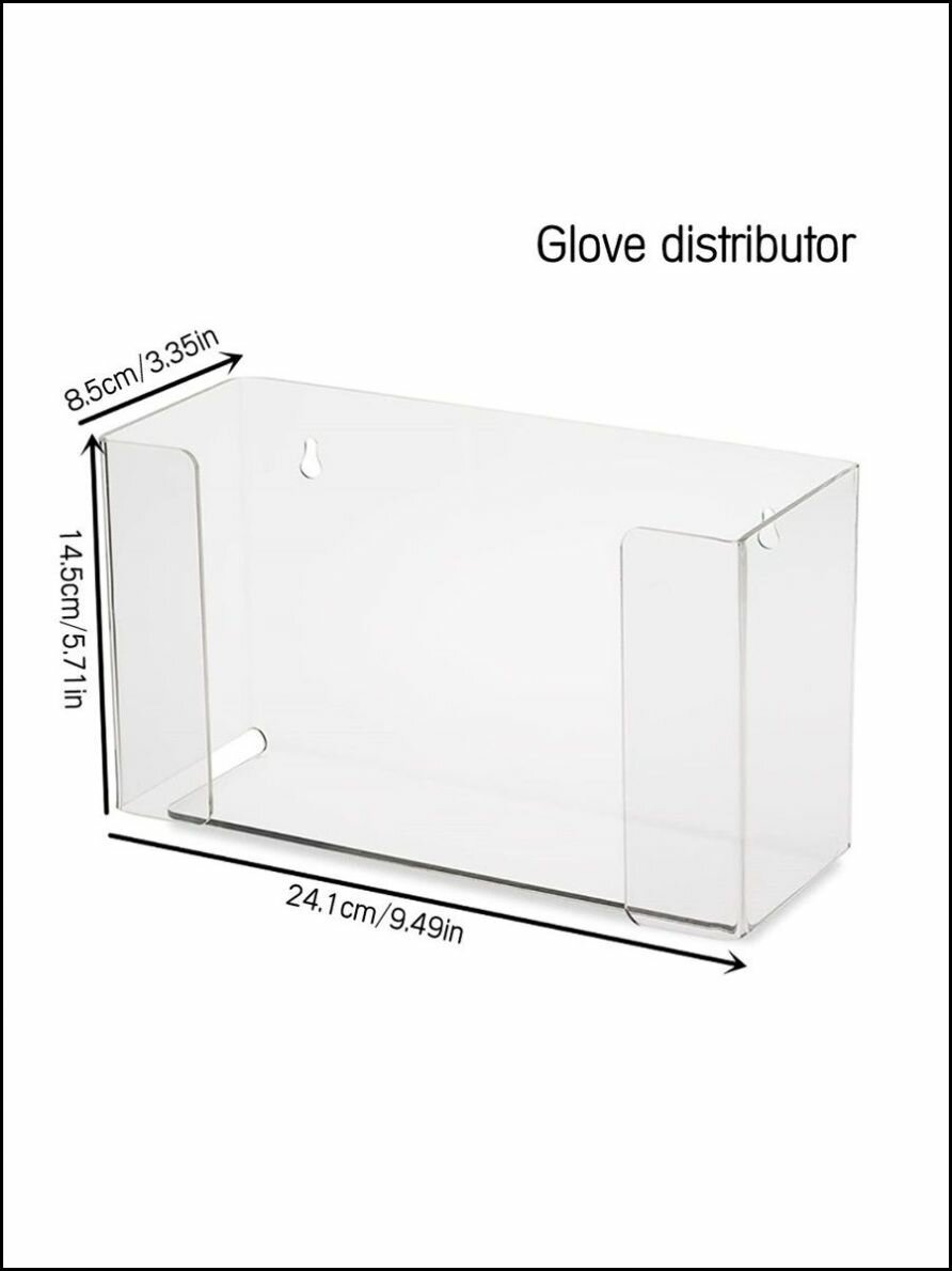 Эксклюзивный диспенсер с настенным креплением и акриловым контейнером для хранения прозрачных одноразовых перчаток, обеспечивающих защиту от пыли
