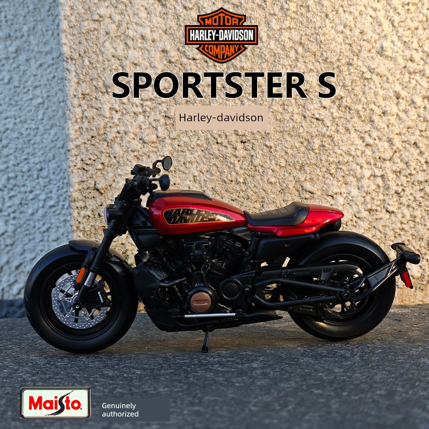 2024 Sportster S красно-черный сплавный мотоцикл коллекционная витрина