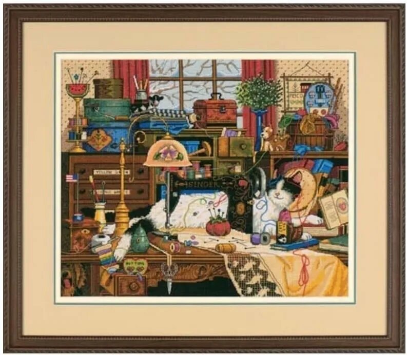 Набор для вышивания крестом Dimensions Maggie The Messmaker "Мэгги-рукодельница" 03884, 35,5 х 30,4 см