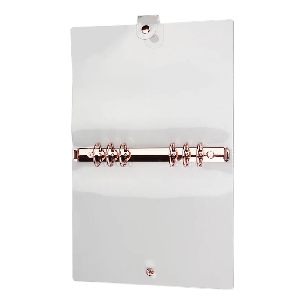 Обложка из пвх розовое золото для блокнота а5, прозрачная, с 6 кольцами, для защиты тетрадей