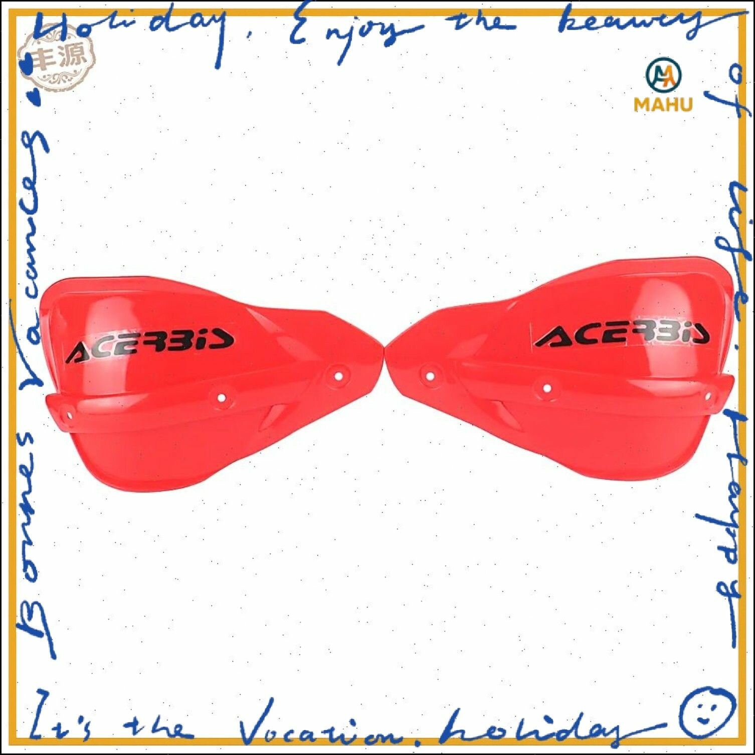 Комплект эксклюзивных пластиковых накладок для защиты мотоциклетного руля эндуро, 150 мм, 2 штуки, красный цвет