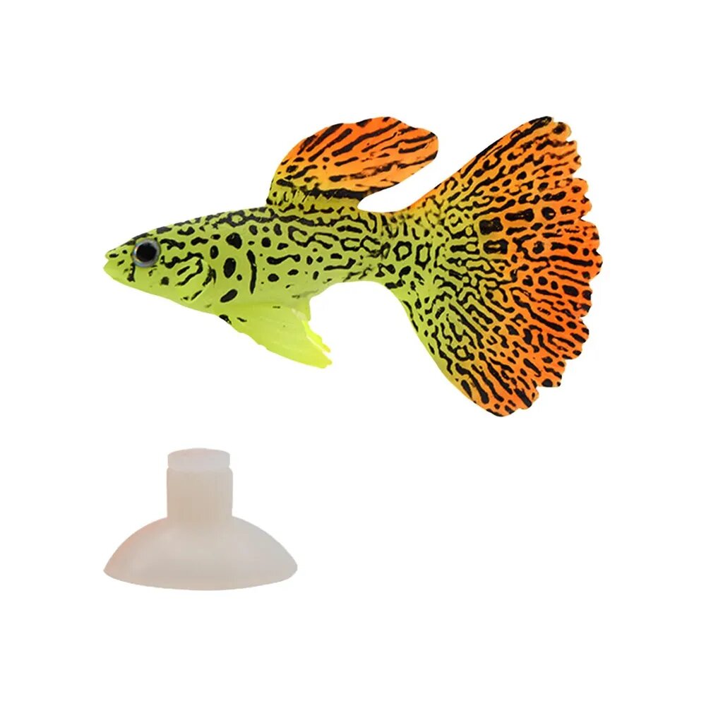 Искусственная рыбка для аквариума, силиконовый декор, плавающая, с присоской, реалистичная, для ландшафтного дизайна, 8x5.5 см