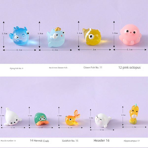 Миниатюрные фигурки животных из мультфильма «В поисках Немо»: акула, дельфин, черепаха, краб (модели из смолы) Серия