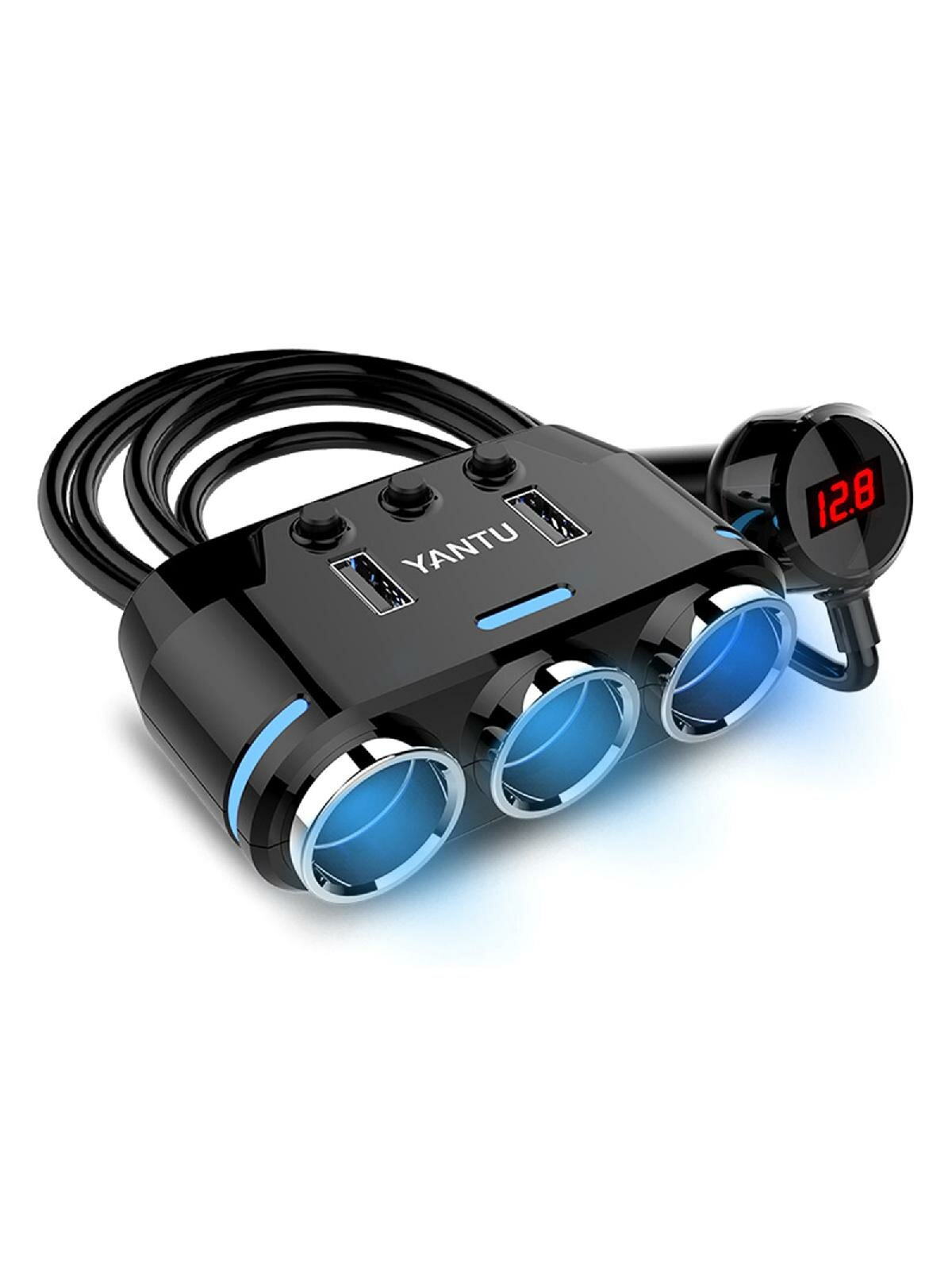 DC 12 В-24 В автомобильный прикуриватель Адаптер зарядное устройство 3-полосный двойной разъем Spli