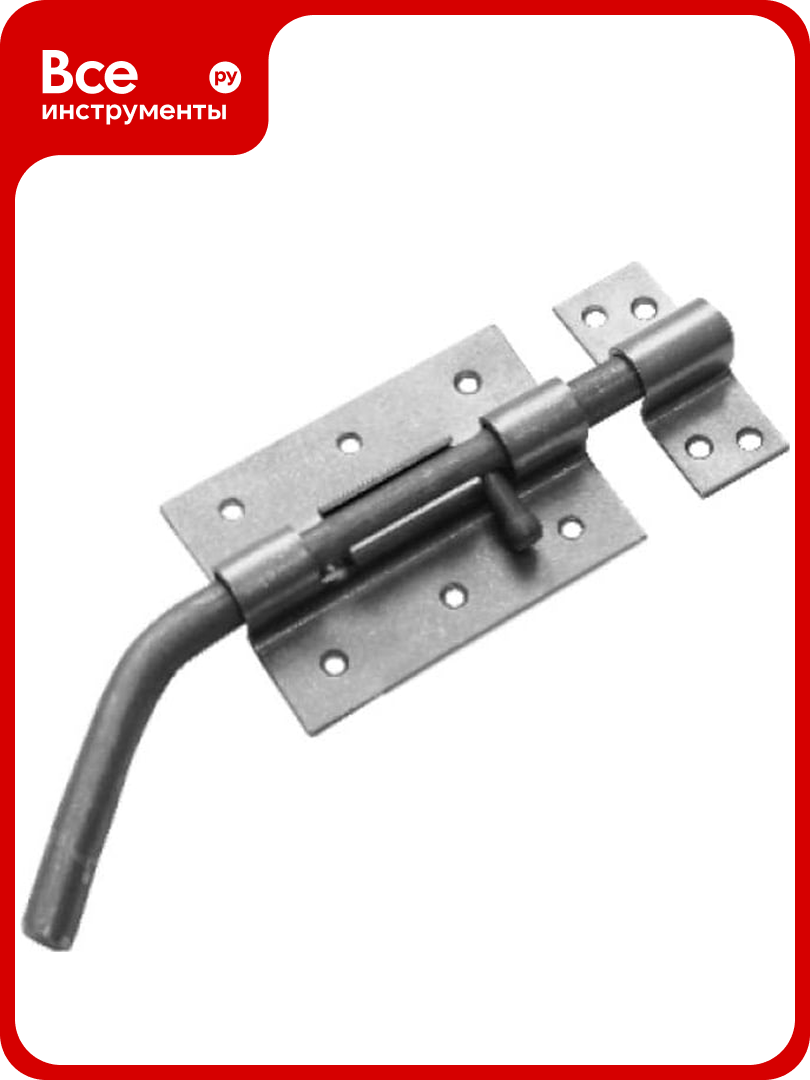 Гаражный засов Домарт ЗГ-100 171118 — стальной засов для ворот и калиток с сдвигом ригеля, круглая заготовка