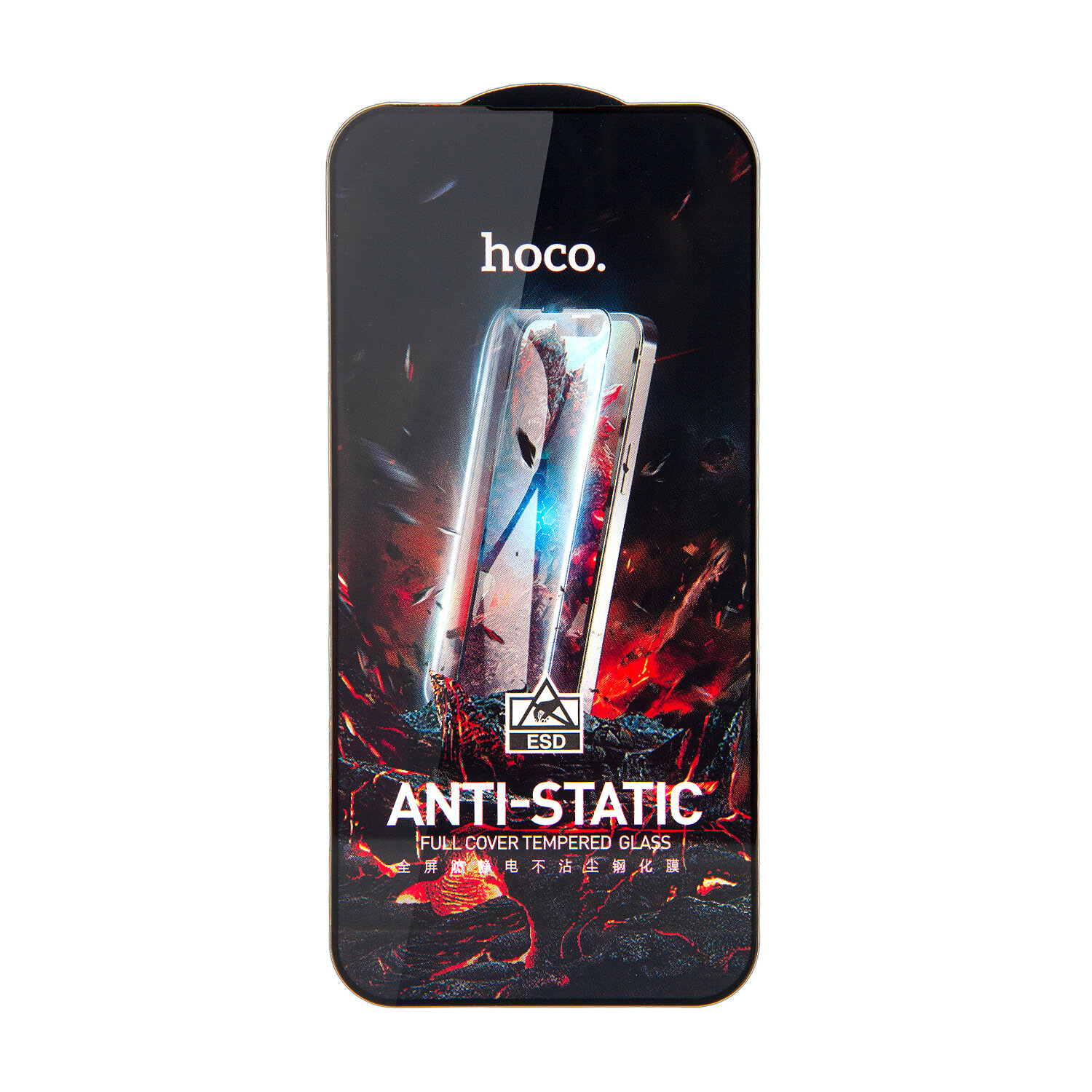 Защитное стекло iPh 14 Pro Max Full Screen HD Anti-Static G10 Hoco Black без упаковки