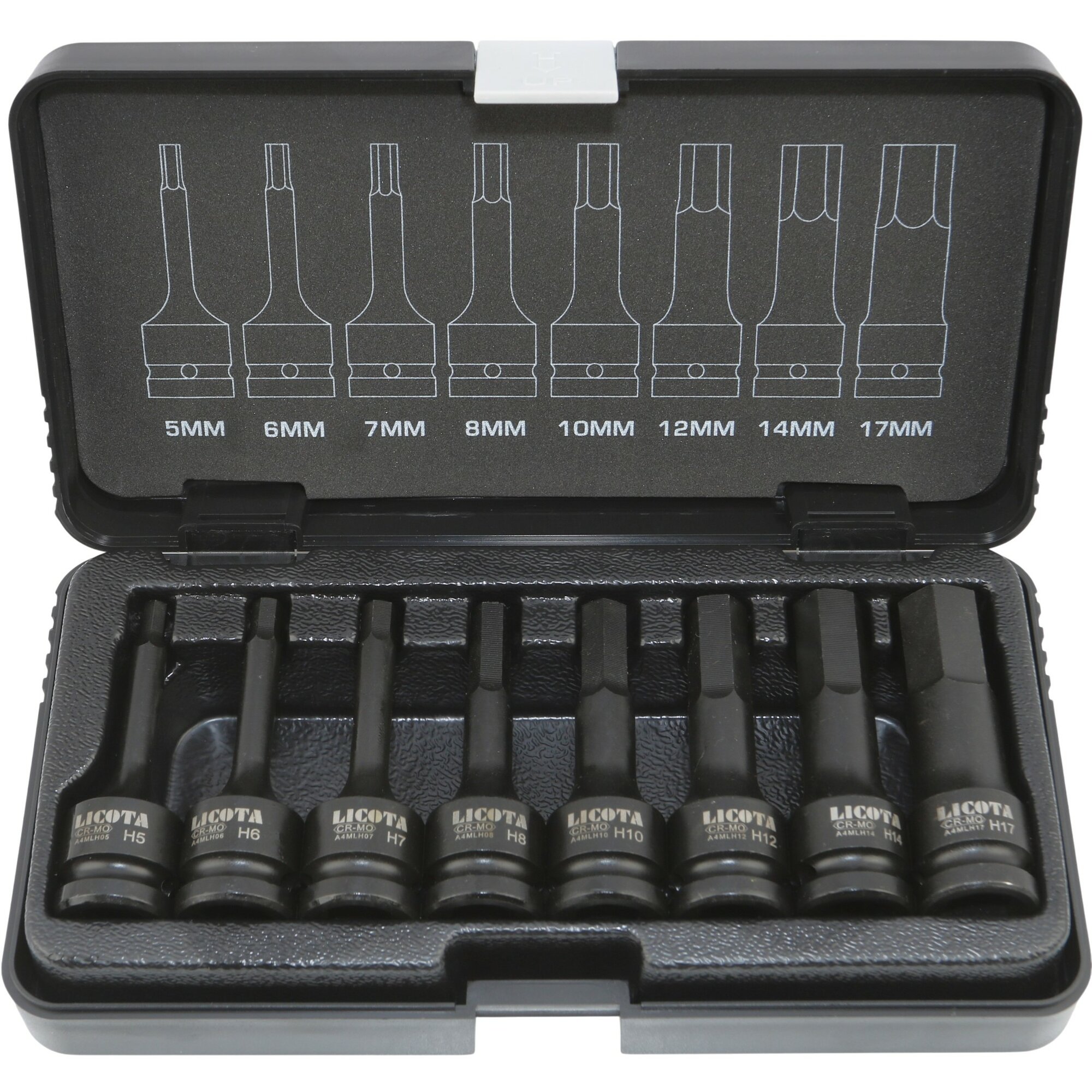 Licota ASA-40005 Набор шестигранников ударных 1/2" 5-17 мм 8пр.