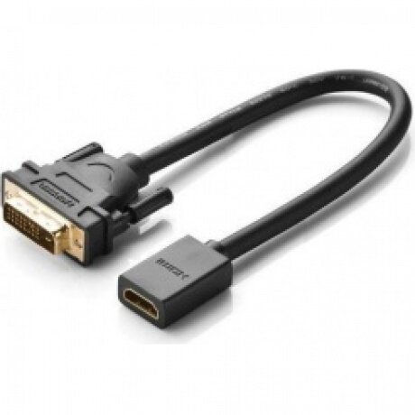 Адаптер DVI на HDMI UGREEN (20118) DVI Male to HDMI Female Adapter Cable 22 см. черный