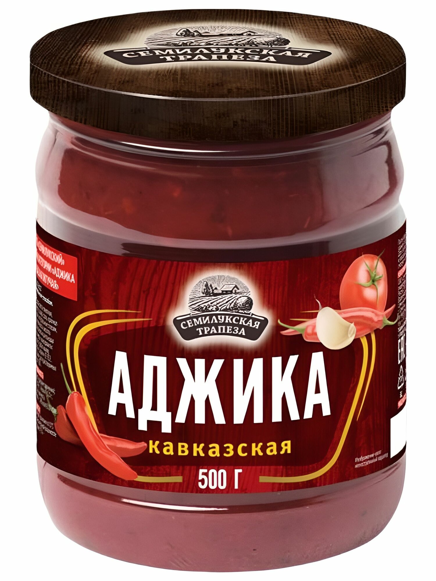 Семилукская трапеза Аджика Кавказская жгучая 500 грамм, 1 банка