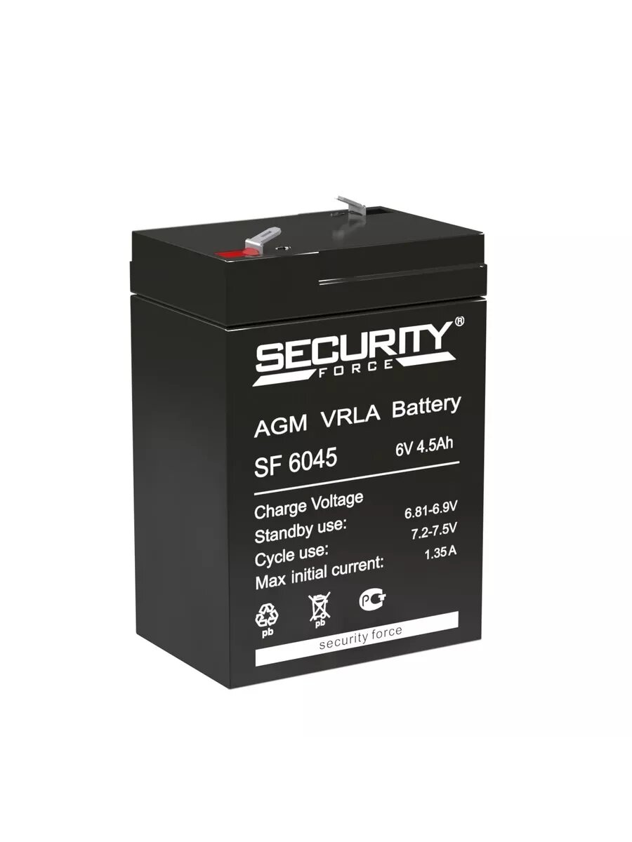 Аккумулятор Security Force 6045 6V 4.5Ач унив. пол.