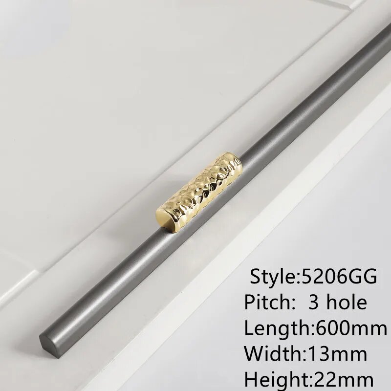Ручки для шкафов Alumium черный и золотой 5206GG-600mm