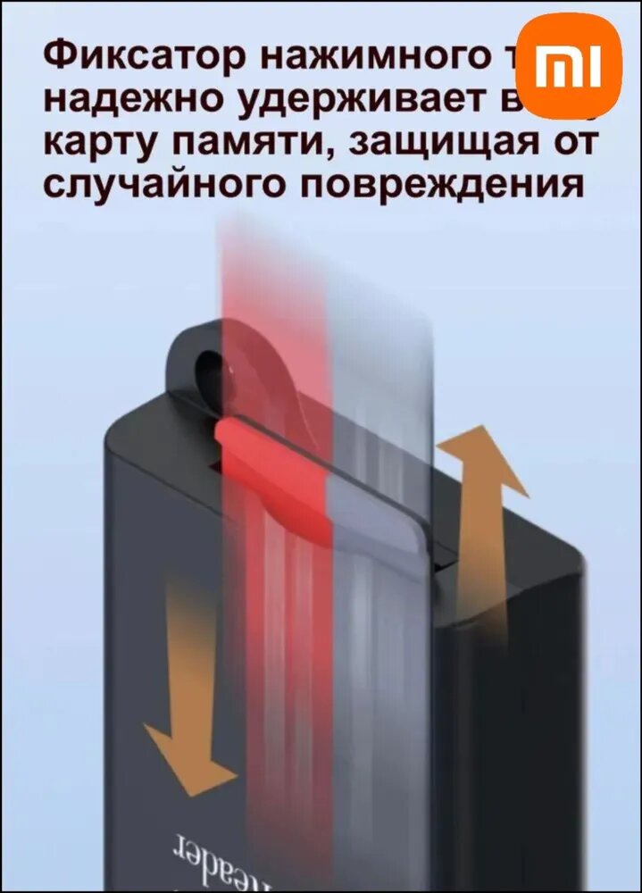 Высокоскоростной картридер USB 3.2 для microSD, microSDHC до 200 Мб/с, черный — фото 1