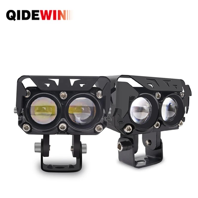 Двухцветная Светодиодная Фара-прожектор Для Мотоциклов, Противотуманная Фара, 10000 Люмен, 12В/24В, Универсальная Для Автомоб.