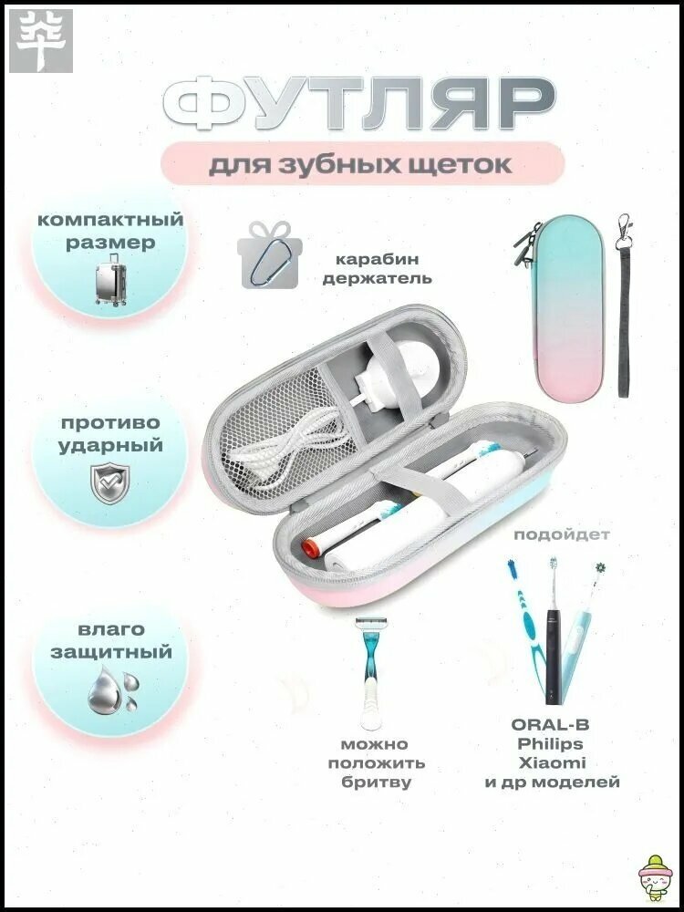 Футляр для электрической зубной щетки и пасты. Чехол дорожный Oral-b для электрической зубной щетки и насадок