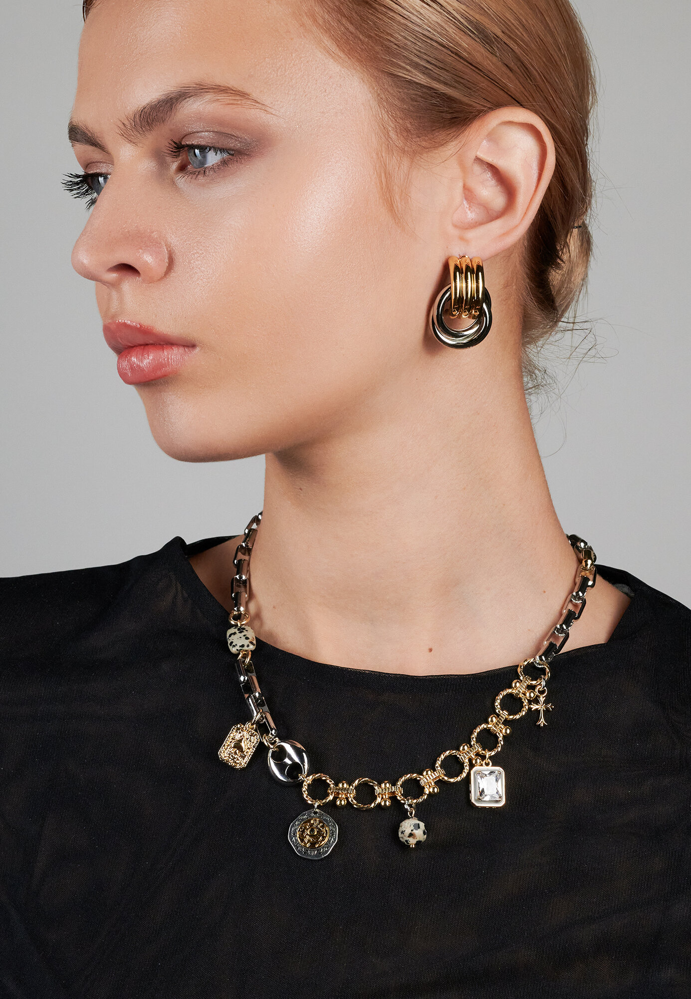 Колье, яшма, циркон