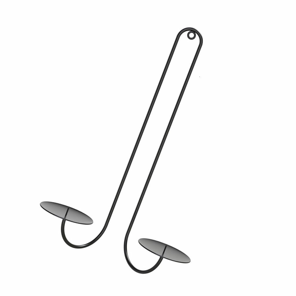 Черные железные настенные подсвечники