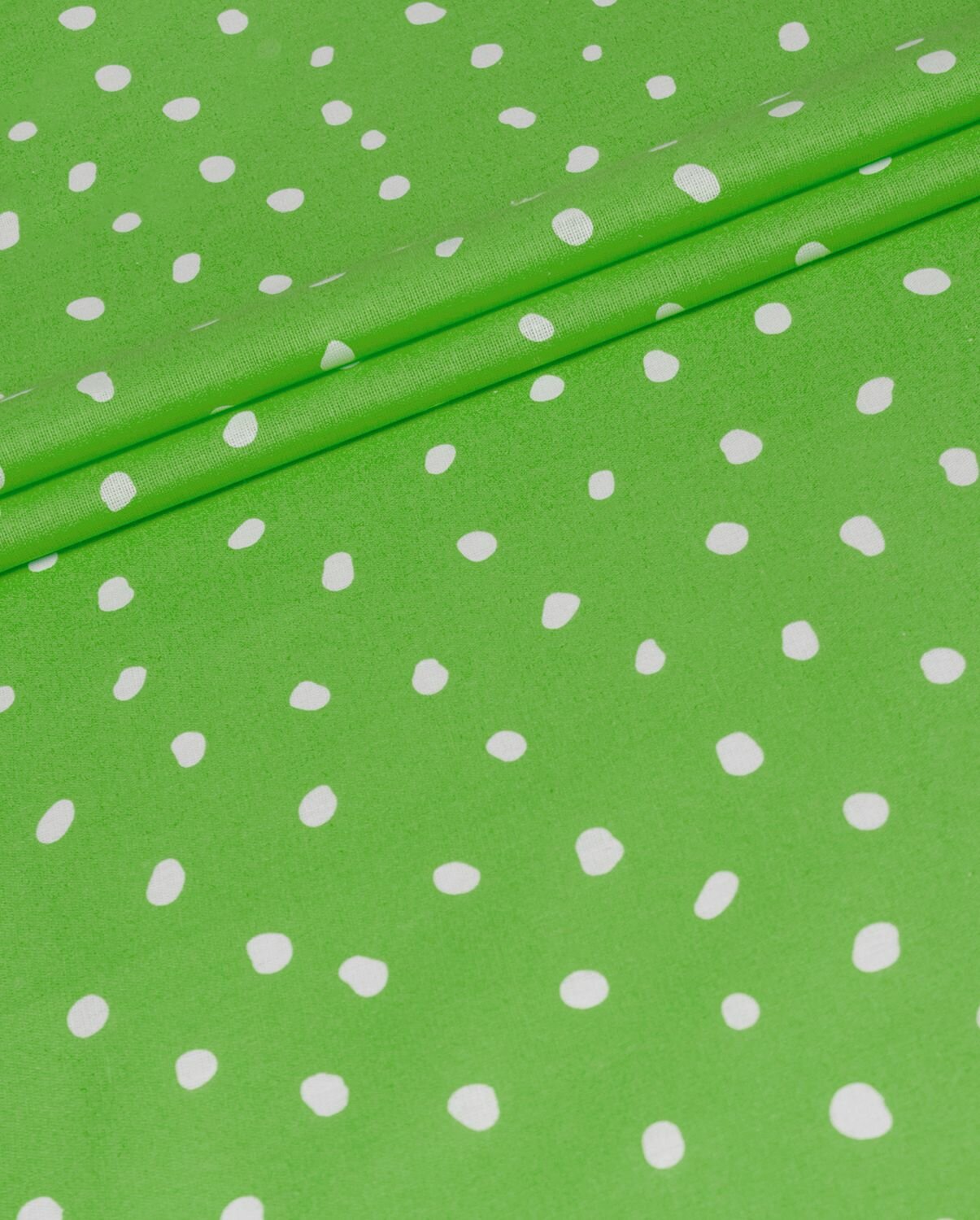 Ткань Горошки (Бязь 262/122 150 см) хлопок для шитья постельного белья и одежды, отрез 4 м*150 см, цвет зеленый