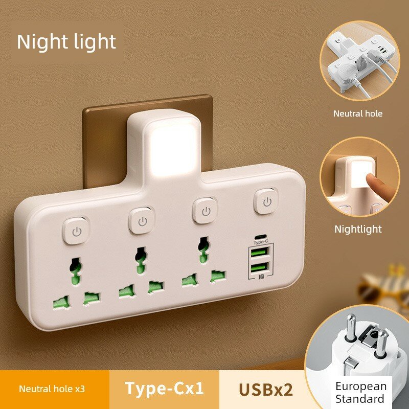 Многофункциональная универсальная сетевая розетка с несколькими портами для путешествий, стандарт UK/EU/US, с