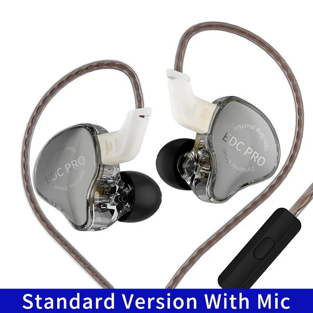 Новые проводные наушники KZ EDC PRO HIFI 3.5MM AUX, динамический драйвер, высокопроизводительные внутриканальные наушники с отсоединяемым кабелем, Harman EDXPRO Lite.