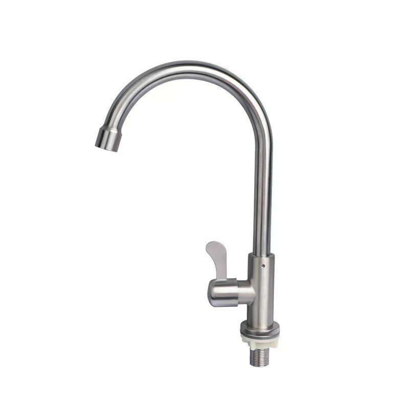 Кухонный смеситель из цинкового сплава, универсальный складной однотрубный смеситель для раковины для мытья овощей, однорычажный кран из нержавеющей стали для холодной воды для балкона.