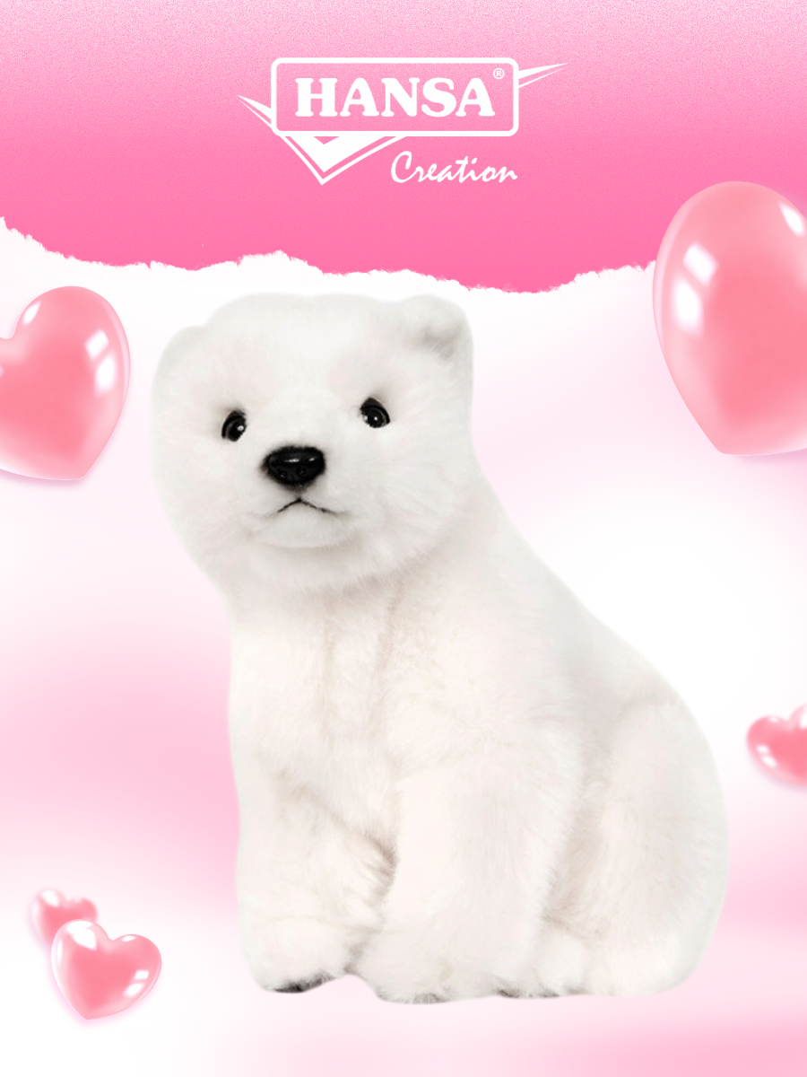 Реалистичная мягкая игрушка Hansa Creation 7042 Медвежонок белый, 24 см