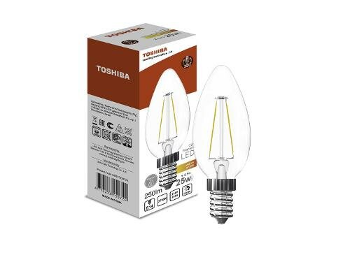 LED лампочка филаментная Toshiba 00501315072A, 2.5Вт, 2700К (цена за 10 ШТ)