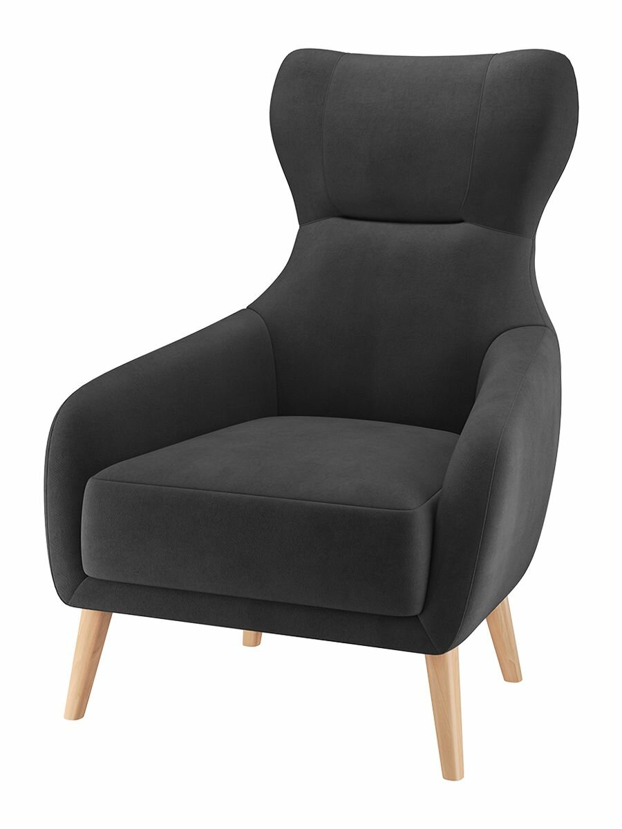 Кресло EXTRASOFT-1, 750х730х1030, тон натуральное дерево темно-серый MUCHIO 23